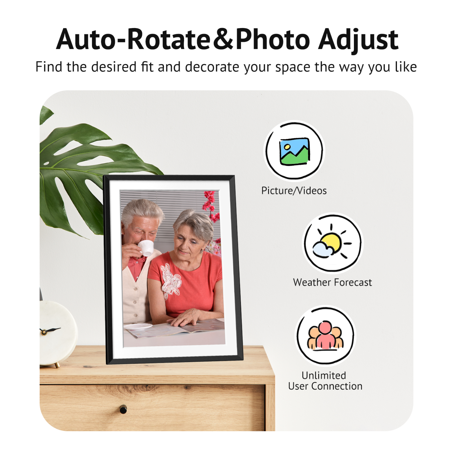 Euphro 10.1” Digital Picture Frame with 32GB Storage, 1280×800 IPS ...